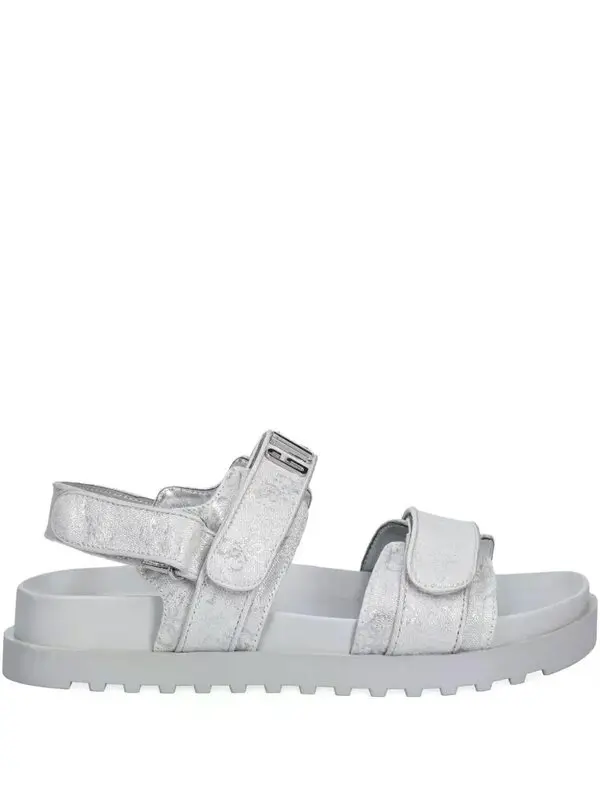 Guess Fadison Metallic-effect Sandals - Silver
