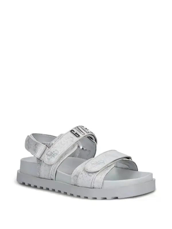 Guess Fadison Metallic-effect Sandals - Silver