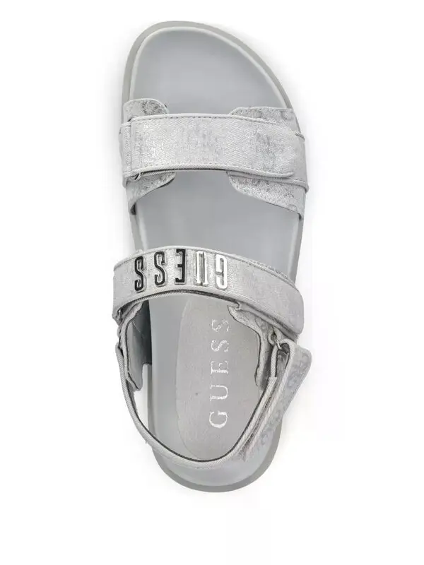 Guess Fadison Metallic-effect Sandals - Silver