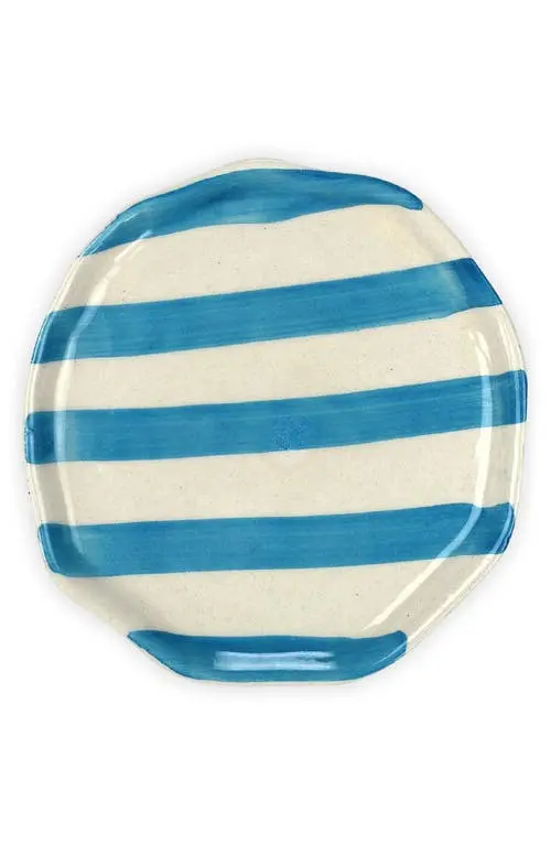 CASA AMAROSA Stripe Plate - Aqua