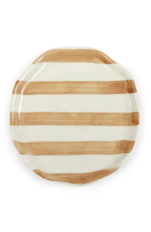 CASA AMAROSA Stripe Plate - Brown