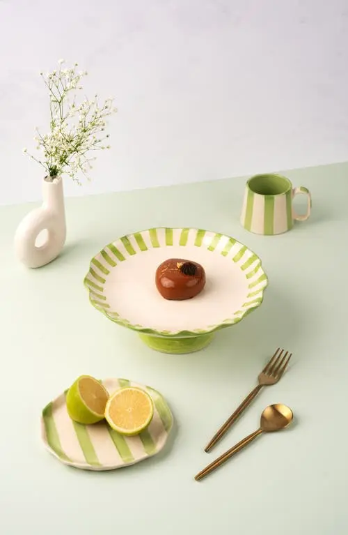 CASA AMAROSA Stripe Plate - Green