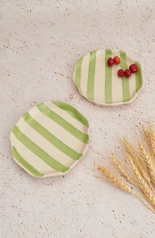 CASA AMAROSA Stripe Plate - Green