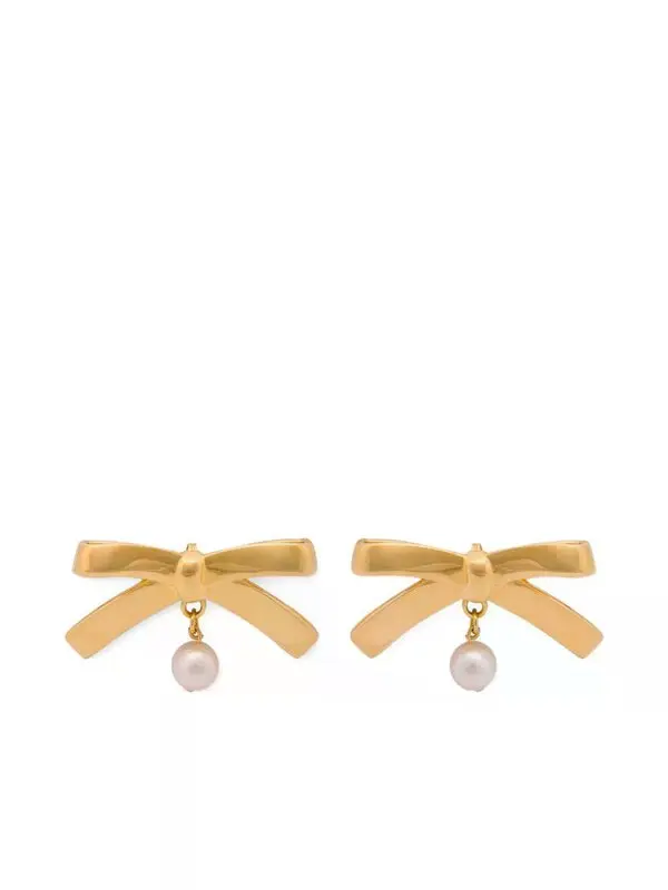 Moschino Bow-shaped Drop Earrings - Gold
