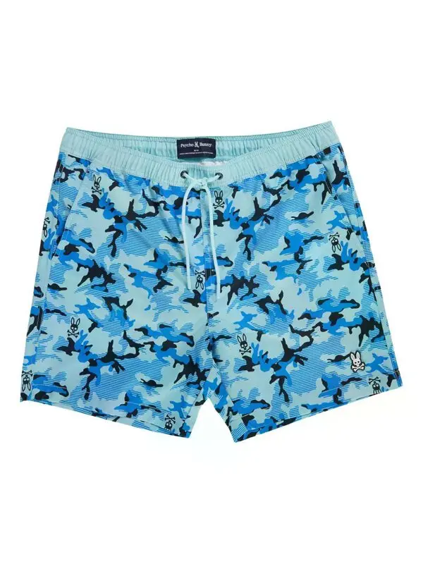 Psycho Bunny All-over Print Swim Shorts - Blue
