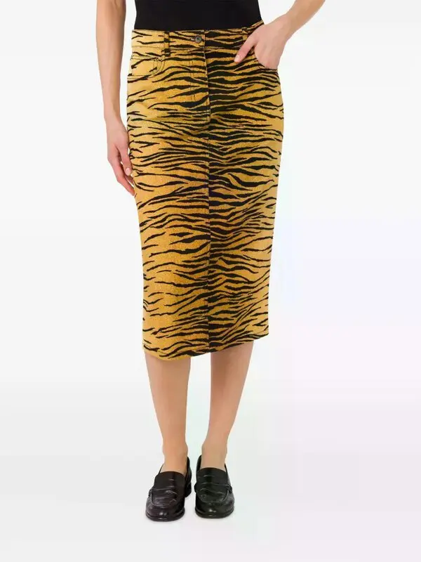 Moschino Animal Print Midi Skirt