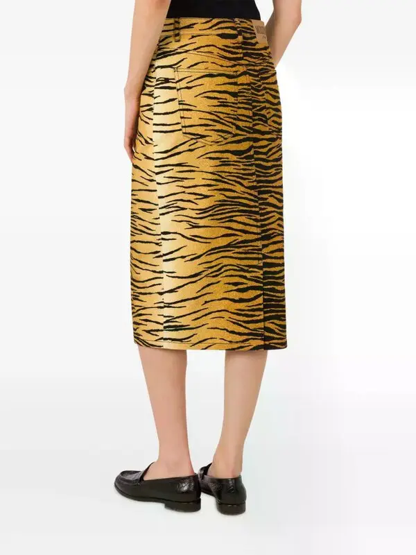 Moschino Animal Print Midi Skirt