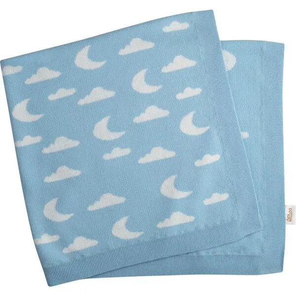 RACHEL RILEY Cloud & Moon Knit Blanket - Blue