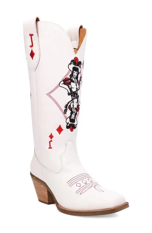 DINGO Jack Of Diamonds Cowboy Boot - White