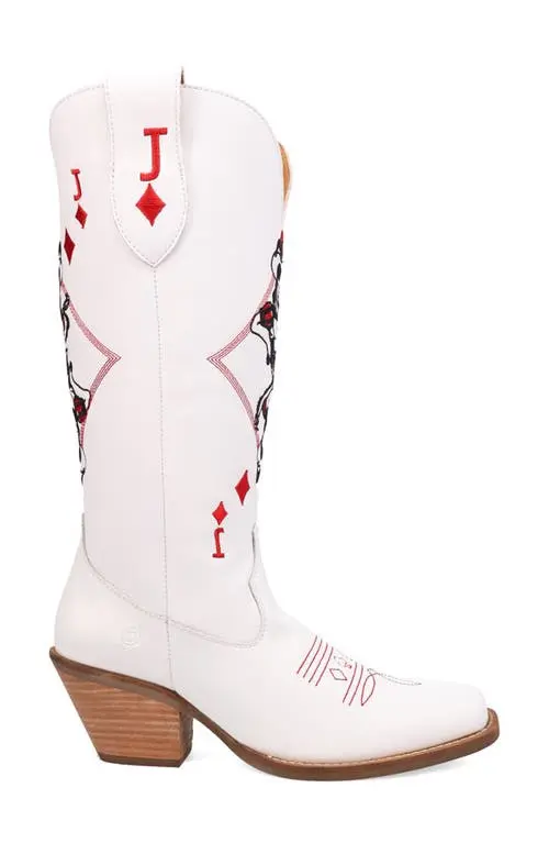 DINGO Jack Of Diamonds Cowboy Boot - White