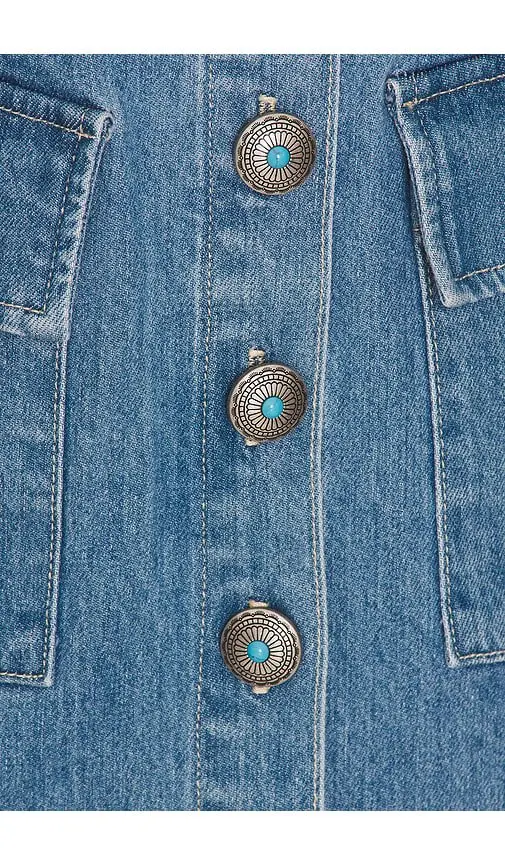 L'Agence Belted Button-front Denim Dress - Olvera