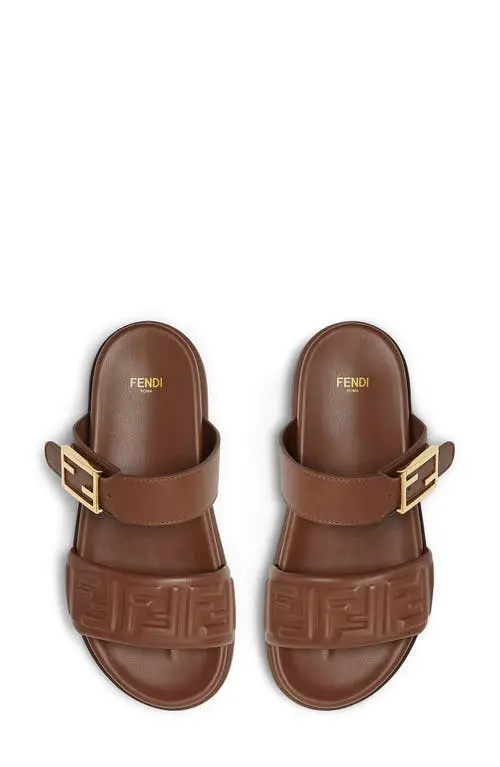 Fendi Feel Ff Double Band Sandal - Brown