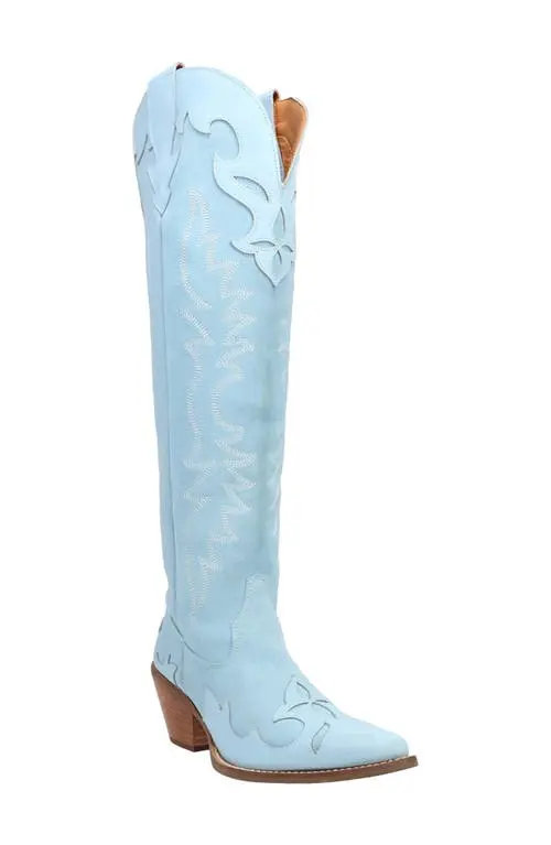 DINGO Drama Queen Over-the-knee Western Boot - Blue