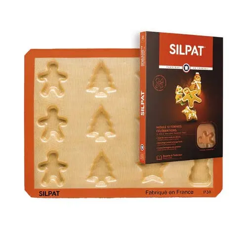 SILPAT Perfect Non-stick 12 Cavity Holiday Treats Baking Pan - Orange