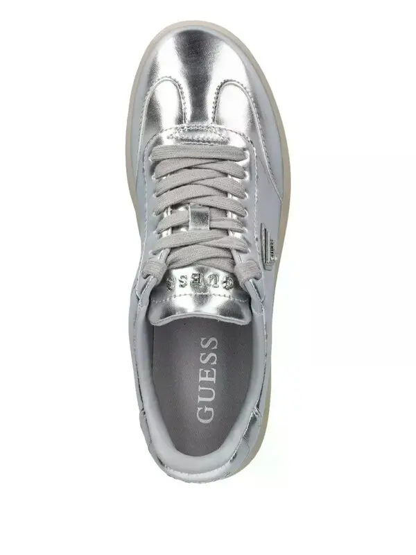 Guess Jazlie Metallic-effect Leather Low-top Sneakers