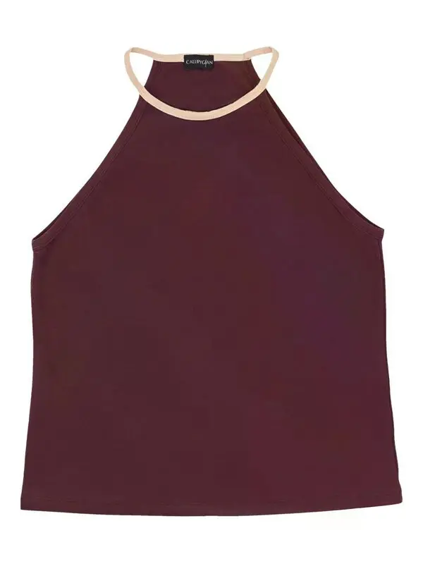 Callipygian Halterneck Tank Top - Red