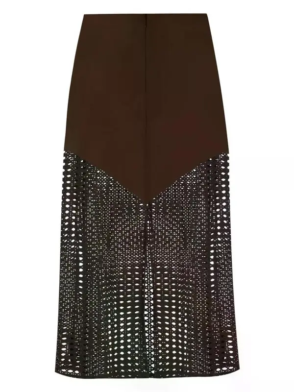 MISCI Livia Cut-out Panel Midi Skirt - Brown