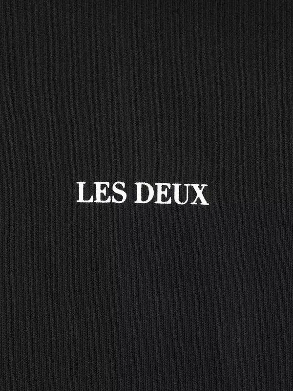 LES DEUX Lens Logo-embroidered Hoodie - Black