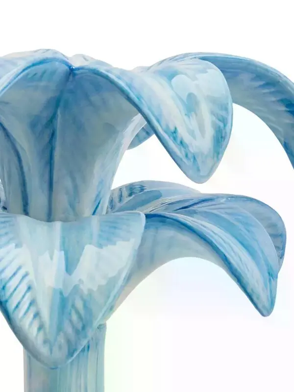 LES-OTTOMANS Palm Trees Ceramic Candleholder - Blue