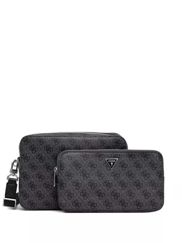 Guess Milano Monogram-print Messenger Bag - Black