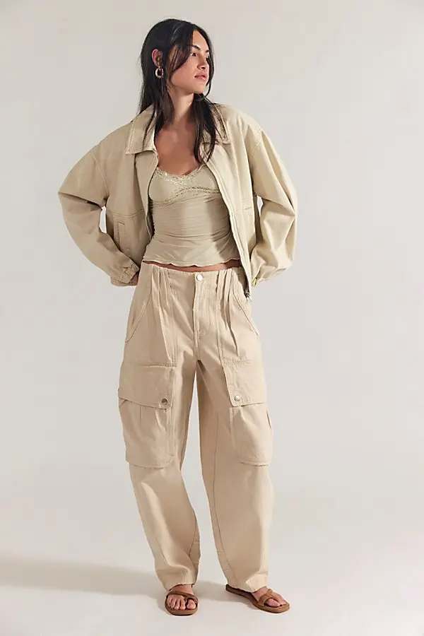 Free People Brentwood Slouch Pants - Morning Oat