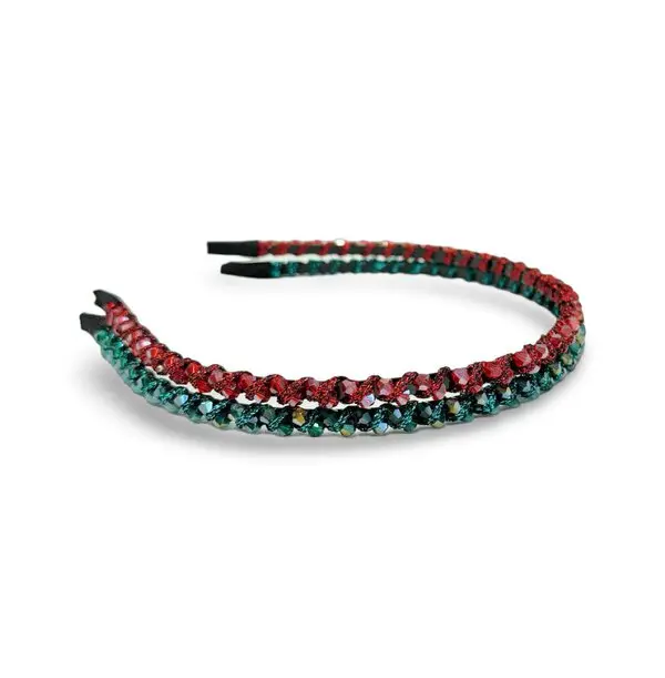 HEADBANDS OF HOPE Beaded Headband Set - Red Green