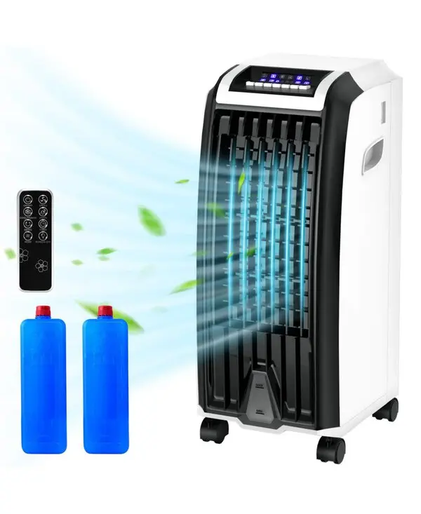 MECALE Portable Evaporative Air Cooler With 3 Wind Modes And Timer For Home Office - Black