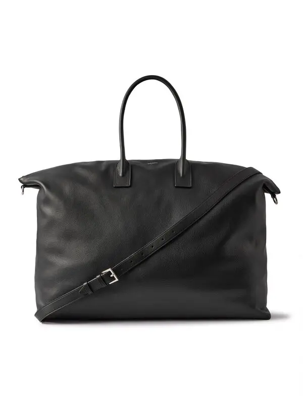 Saint Laurent Bowling Giant Full-grain Leather Weekend Bag - Black