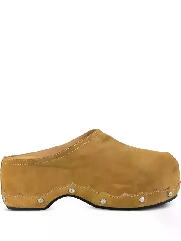 Sartore Scalloped Suede Clogs