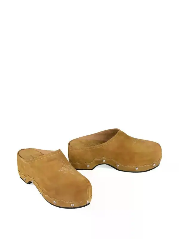 Sartore Scalloped Suede Clogs