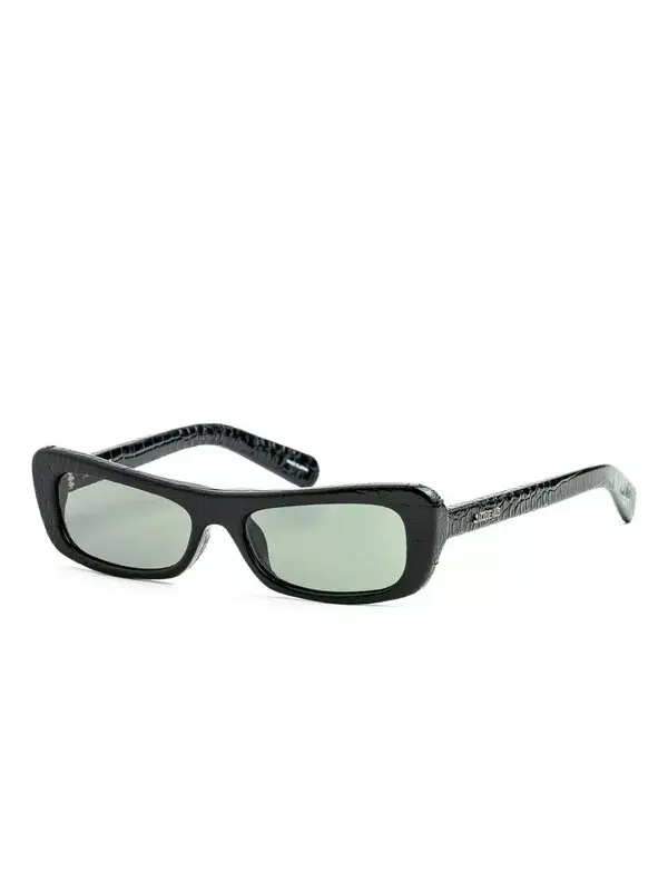 Jacquemus Capri Crocodile-effect Rectangular Sunglasses