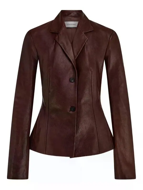 FERRAGAMO Leather Jacket - Brown