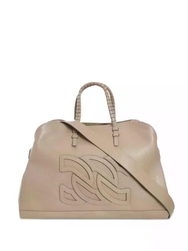 Casadei Embossed Leather Tote Bag