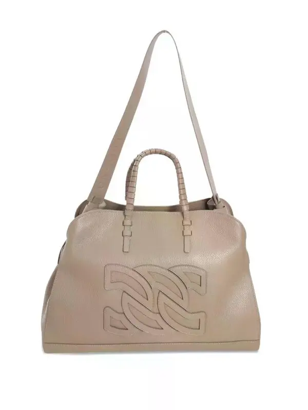 Casadei Embossed Leather Tote Bag