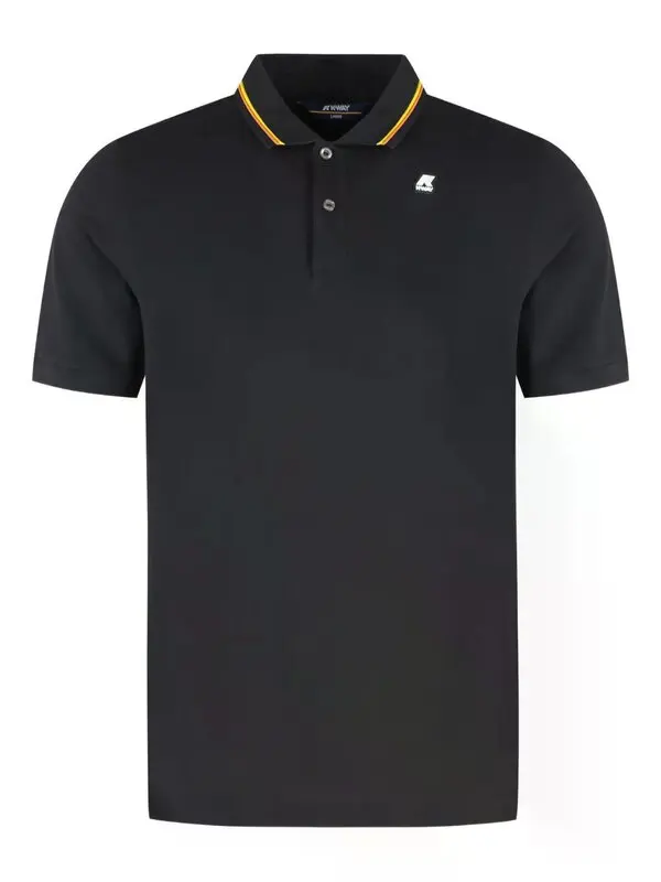 K-WAY Jud Contrasting-collar Polo Shirt - Black