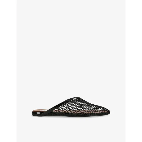 Alaïa Leather Fishnet Mules