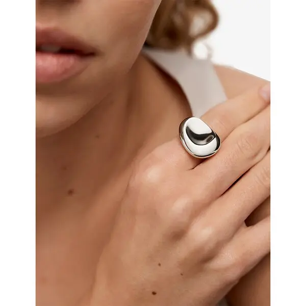 Monica Vinader Aria Pebble Charm Ring - Silver