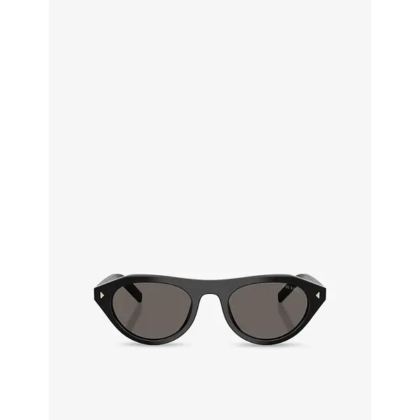 Prada Oval-frame Acetate Sunglasses - Black