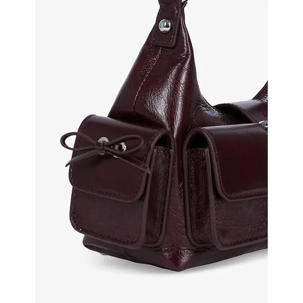 The Kooples Small Leather Shoulder Bag - Bordeaux