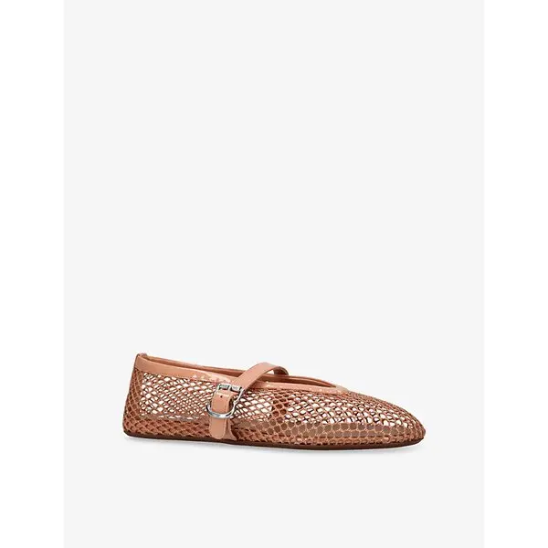 Alaïa Mesh And Patent-leather Ballerina Flats - Blush