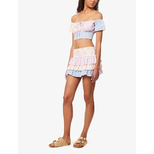 GRACEJACOB Woven Mini Skirt