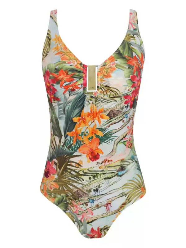 LYGIA & NANNY Floral-print One-piece Swimsuit - Green