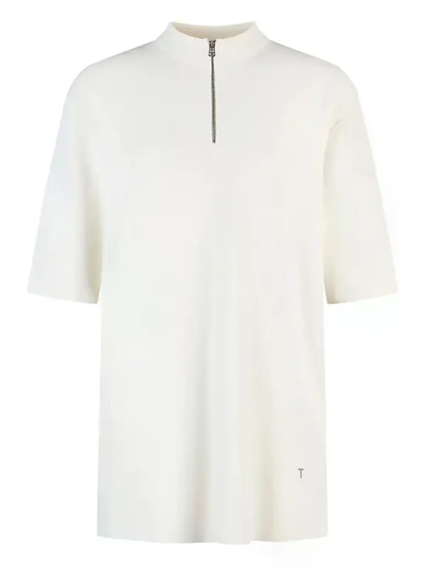 TOD'S Zip-neck Short-sleeve Polo Top