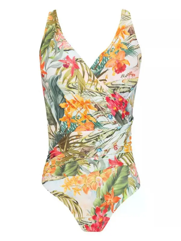 LYGIA & NANNY Floral-print One-piece Swimsuit - Green