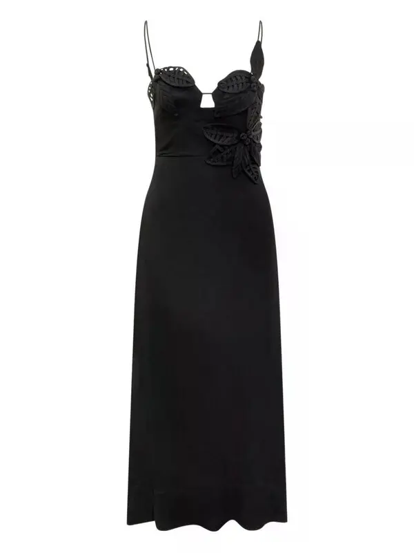 farm rio floral lace slip dress Farm Rio Lace-Embellished Slip Dress In Black - 63% Off