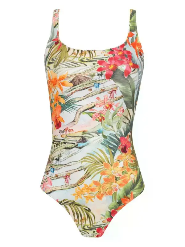 LYGIA & NANNY Floral-print One-piece Swimsuit - Green