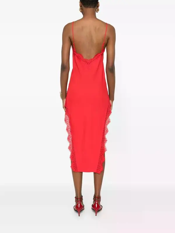 NISSA Side-slits Slip Dress - Red