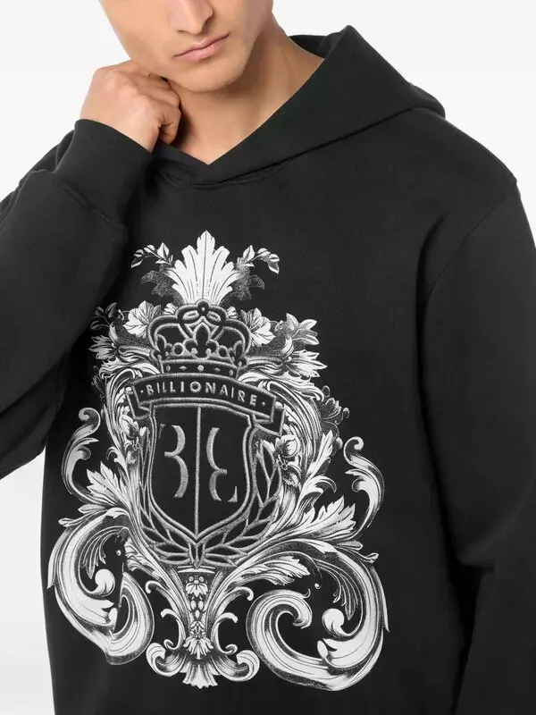 BILLIONAIRE Logo-print Hoodie - Black