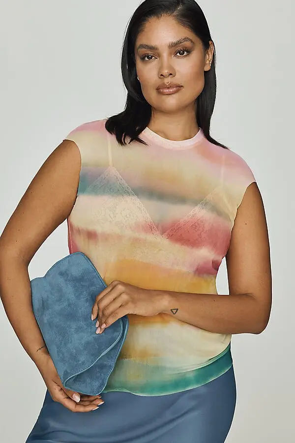 AFRM Plus Power Mesh Nina T-shirt - Summer Sunset