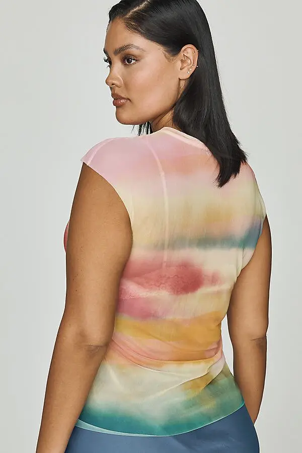 AFRM Power Mesh Printed T-shirt - Summer Sunset